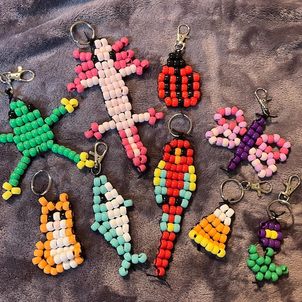 Beaded Animal Keychain - Etsy