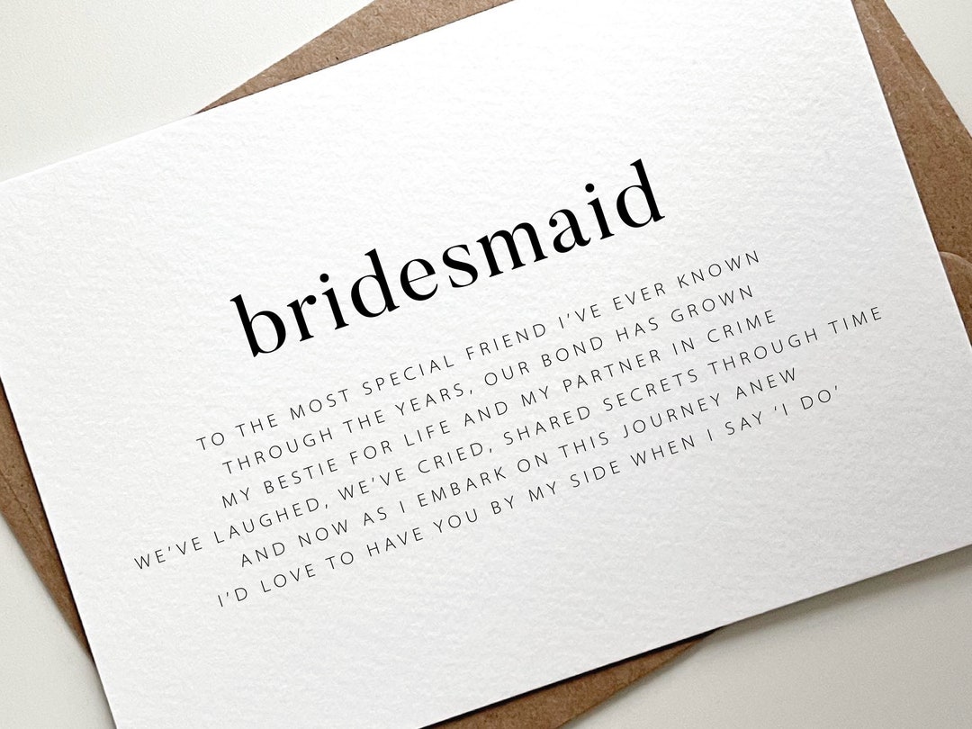 Bridesmaid Proposal Card, Bridesmaid Poem, Will You Be My Bridesmaid ...