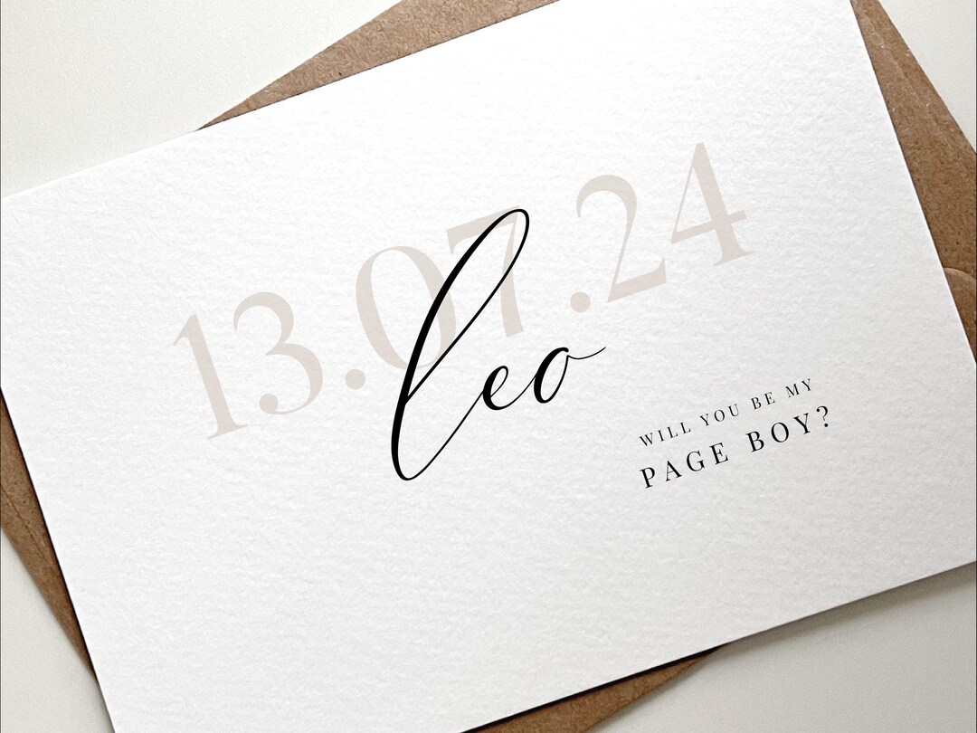 Personalised Will You Be My Page Boy Card, Page Boy Proposal, Page Boy ...