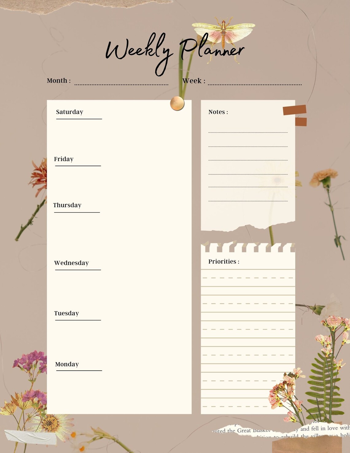 Weekly Planner Digital File, Weekly Planner Help, Western Weekly ...