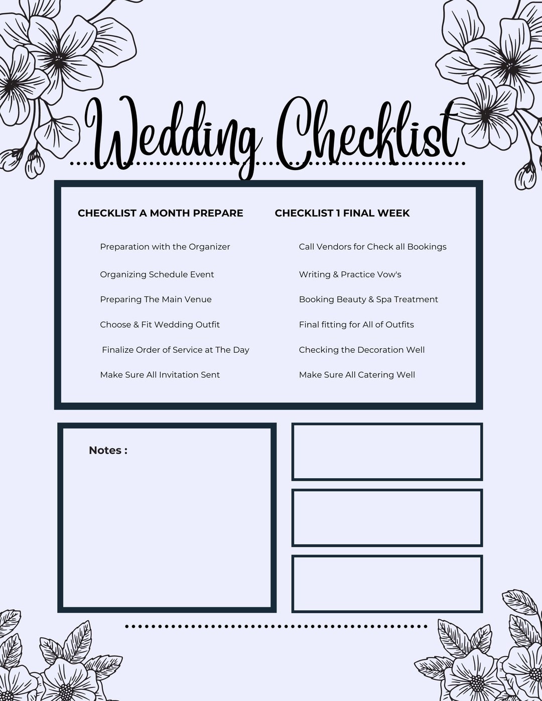 Wedding Check List, Wedding List, Wedding Planing - Etsy