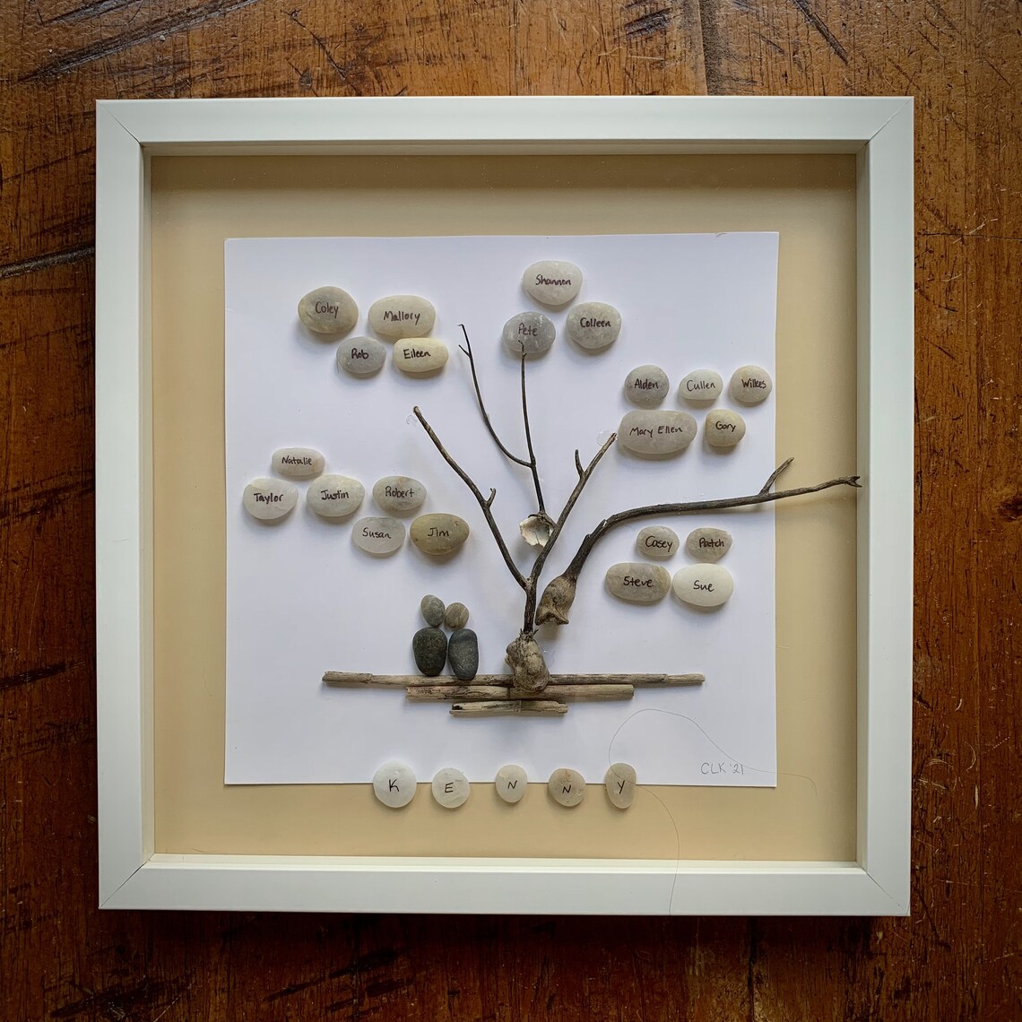 CUSTOM FAMILY TREE | Pebble Art Family of 4, Pebble Art Family of 5 ...