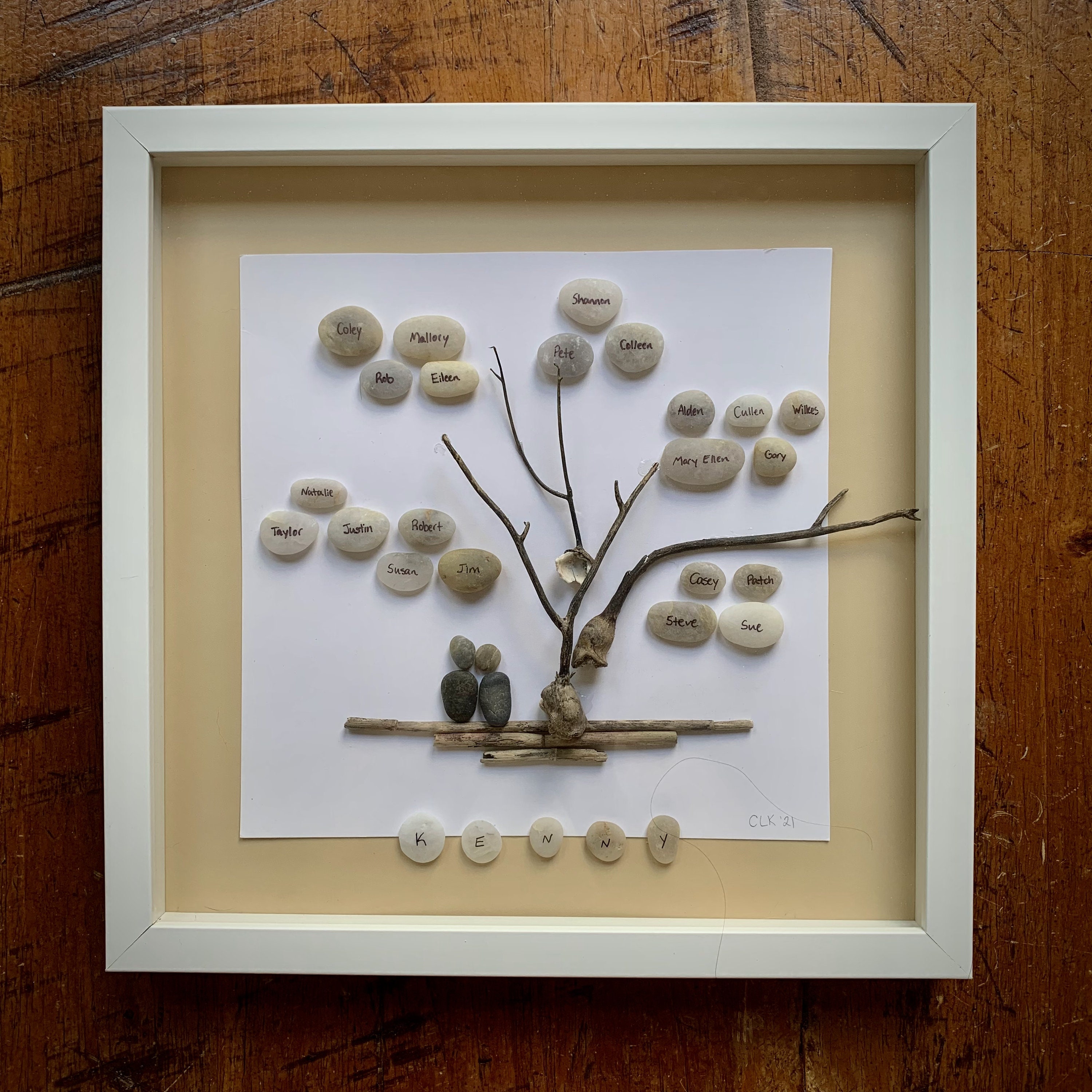 CUSTOM FAMILY TREE | Pebble Art Family of 4, Pebble Art Family of 5 ...
