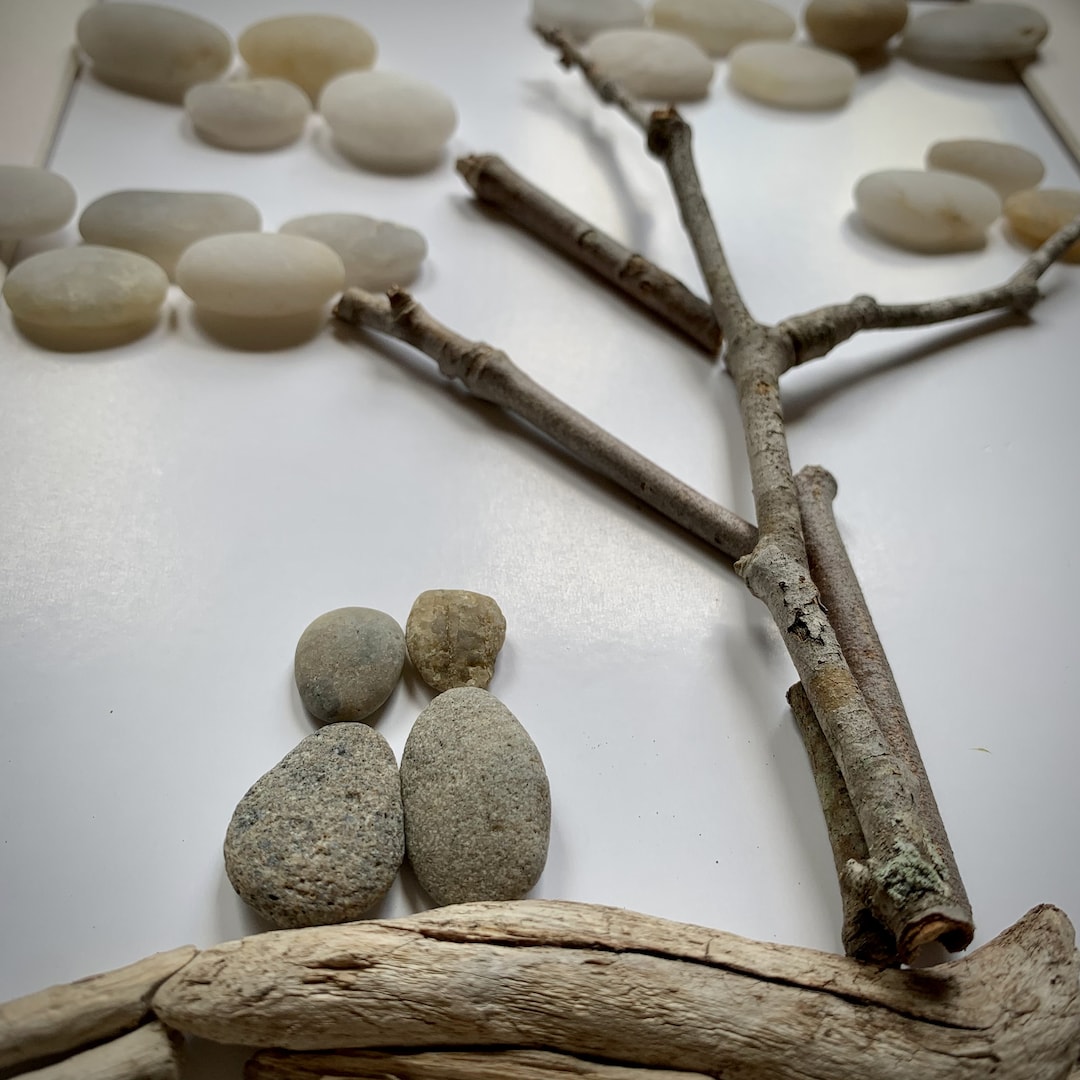 CUSTOM FAMILY TREE | Pebble Art Family of 4, Pebble Art Family of 5 ...