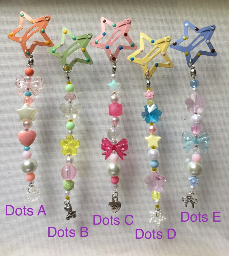 Star Hair Clips / Beaded Star Hair Clips / Star Fairycore - Etsy