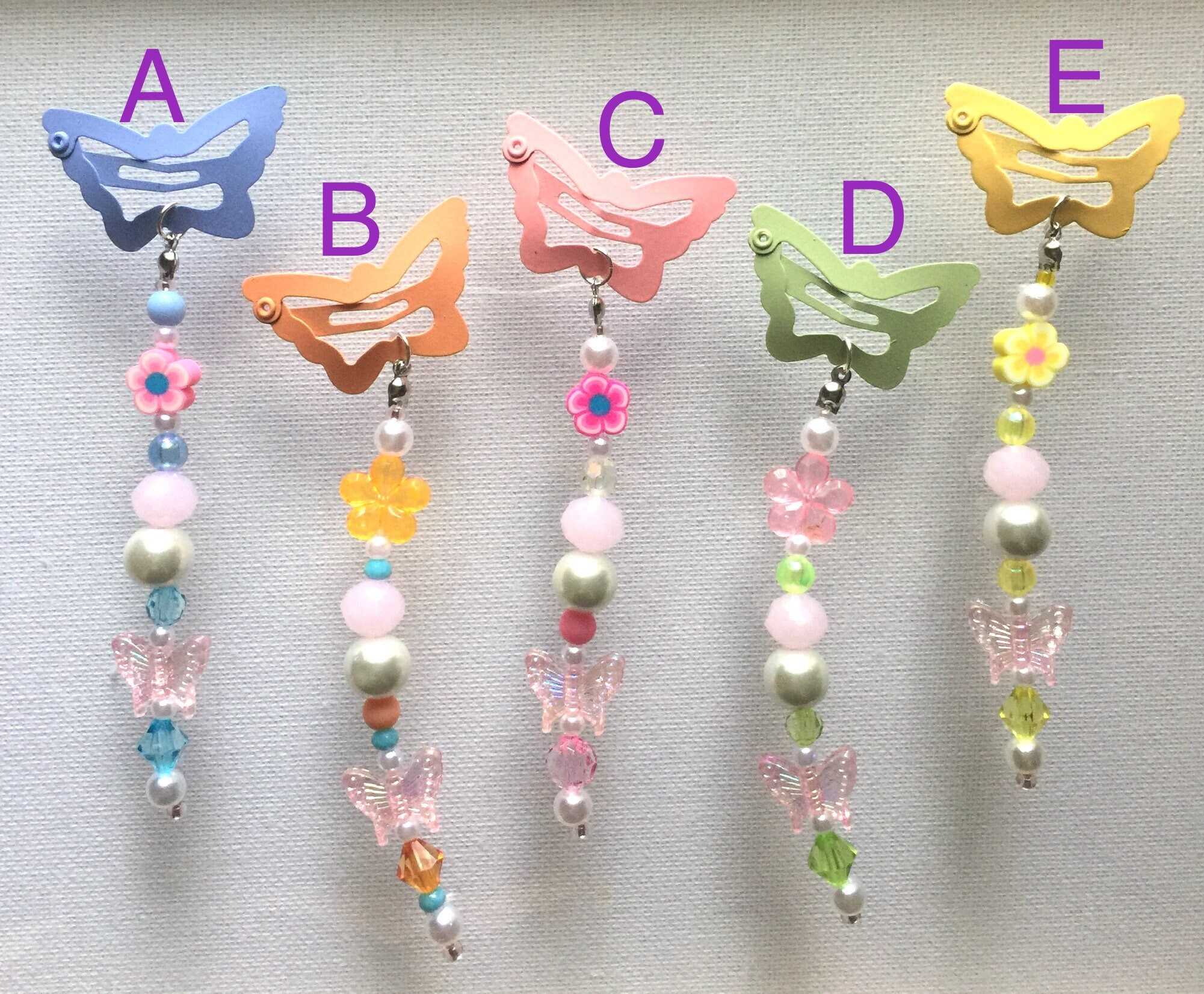 Butterfly Hair Clips / Beaded Butterfly Hair Clips / Butterfly ...
