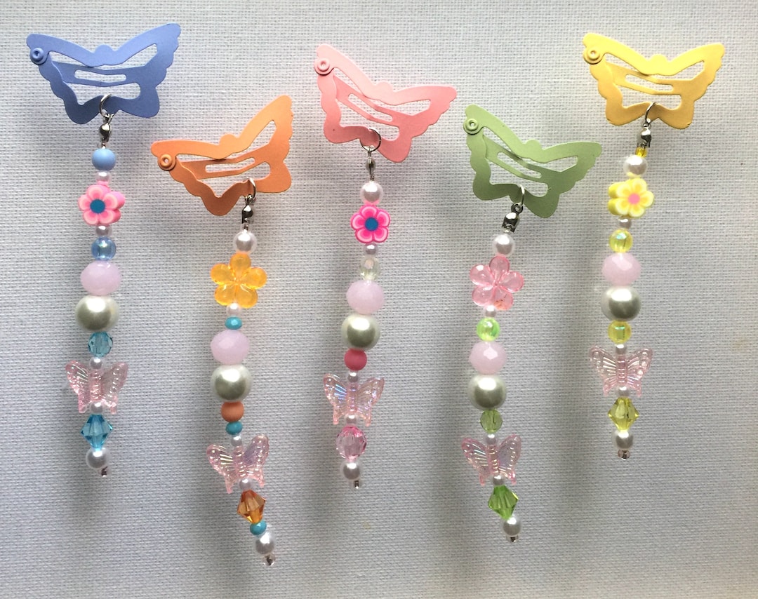 Butterfly Hair Clips / Beaded Butterfly Hair Clips / Butterfly ...