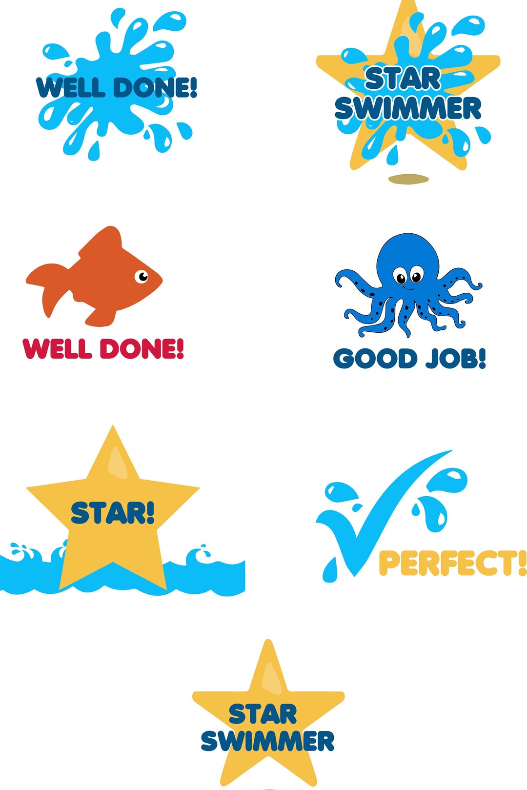 Reward Swimming Lesson Stickers - Etsy