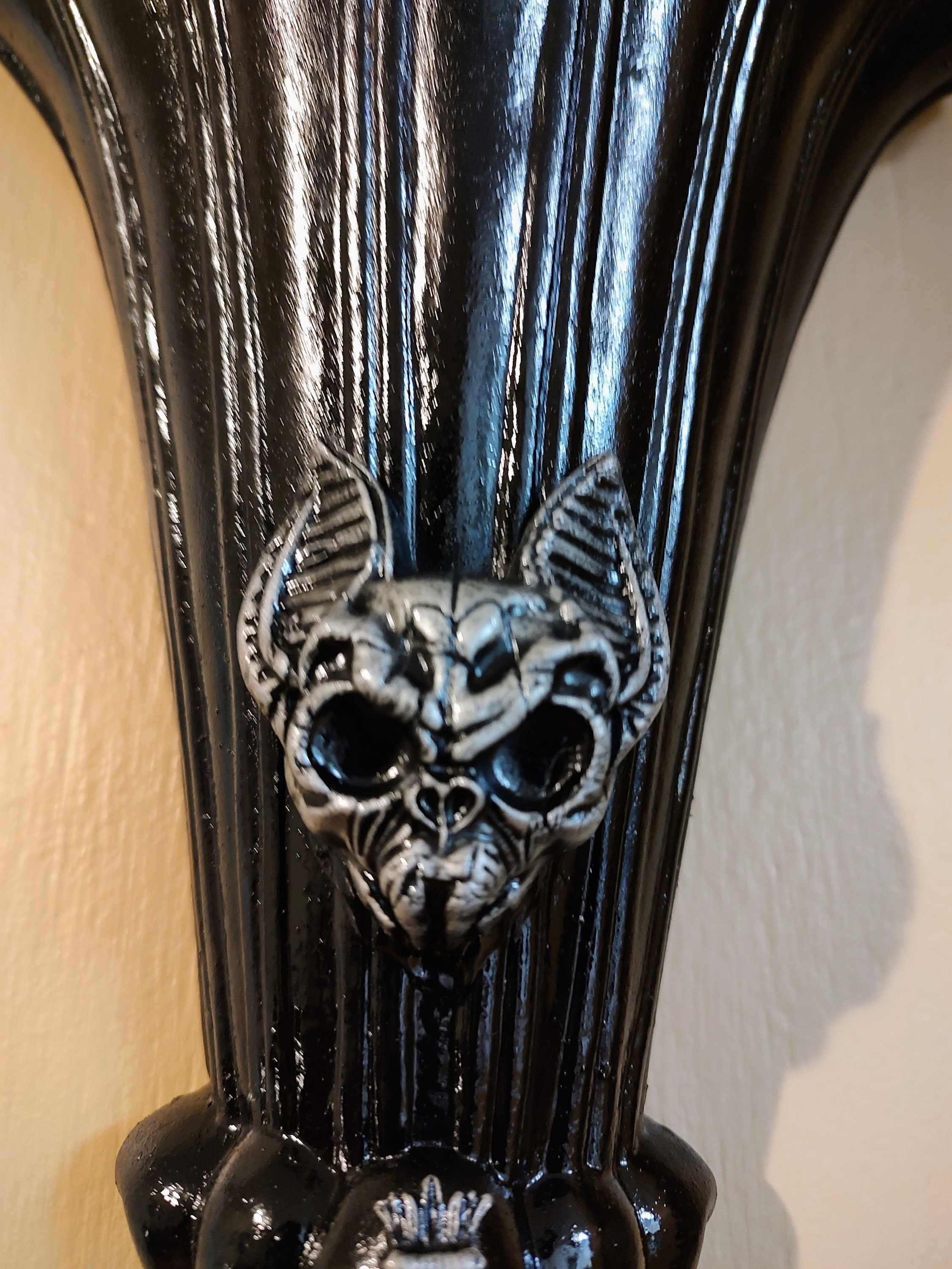Set of Two Large Metal Wall Planters Gothic Bat Skull Decor - Etsy