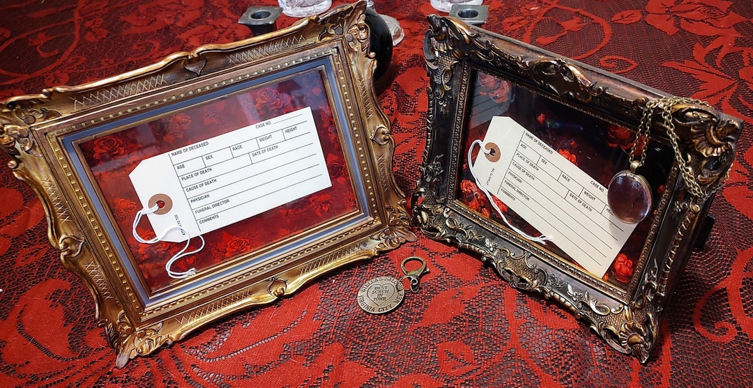Mortician's-the Lovers-corpse ID Toe Tag in Display Frame - Etsy