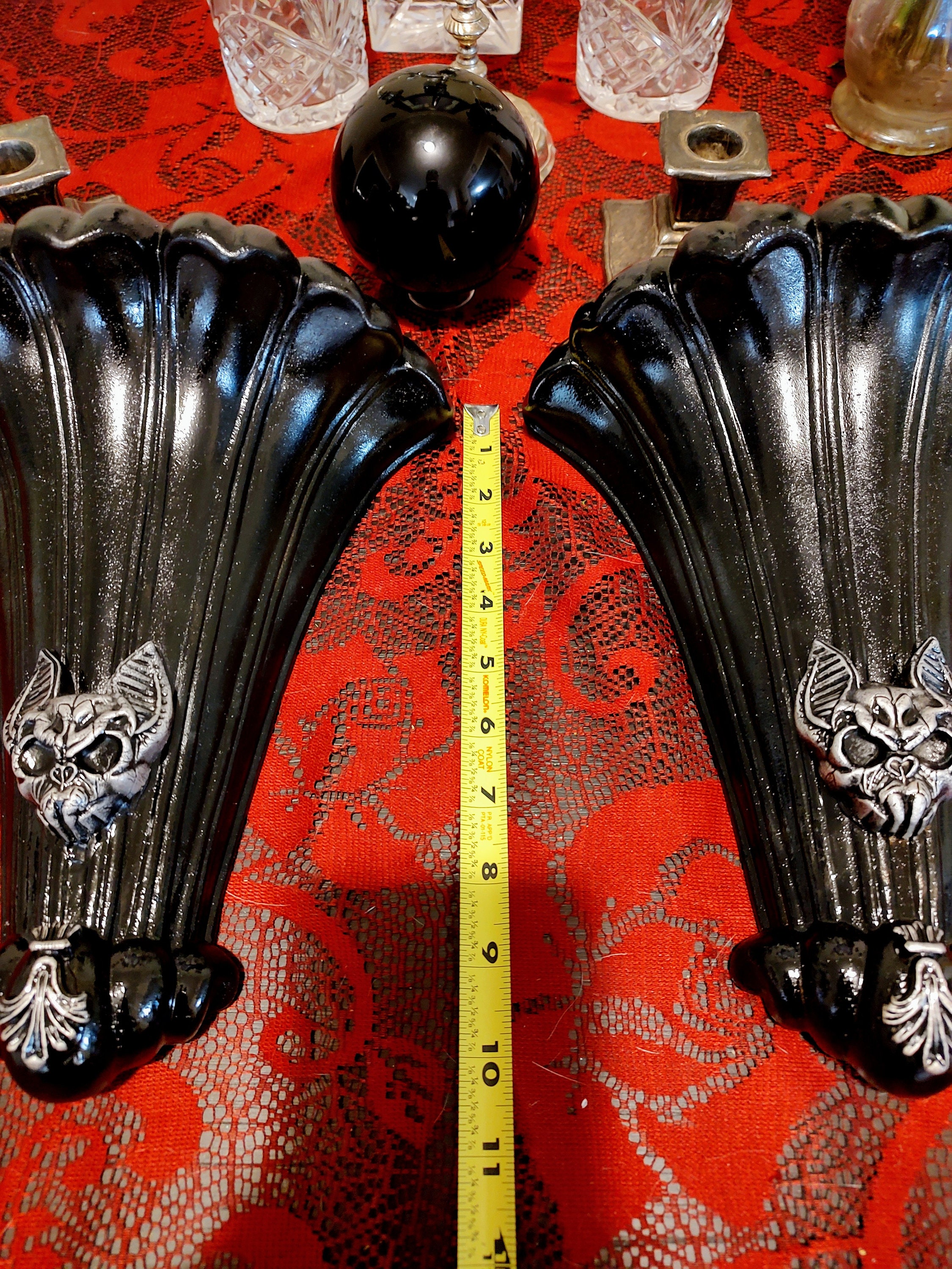 Set of Two Large Metal Wall Planters Gothic Bat Skull Decor - Etsy