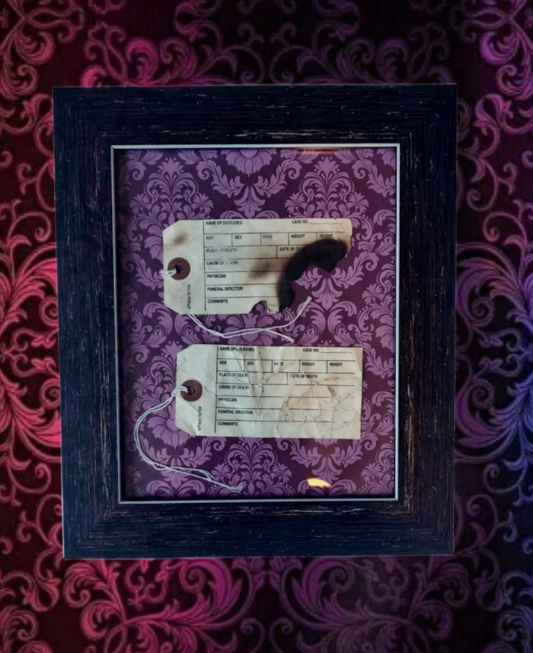 Personalized-mortician's-double-id Toe Tags in Display Frame, Oddity ...