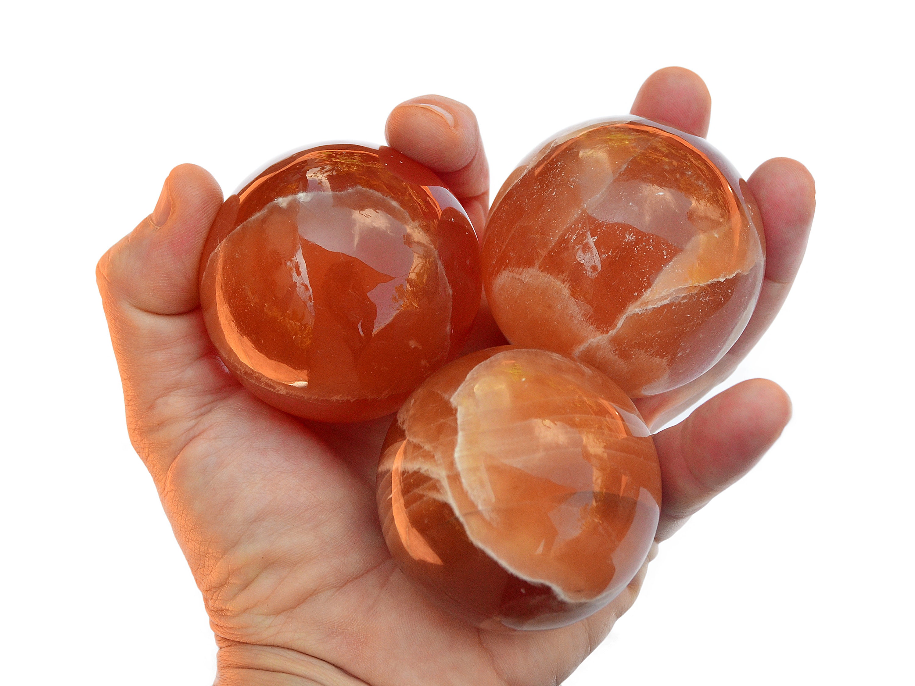Honey Calcite Sphere (5-7 Pcs), 1 Kg Natural Calcite Crystal Ball (35mm ...