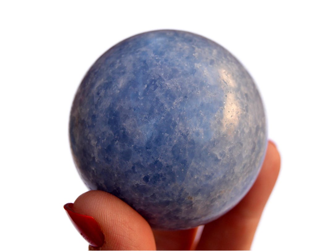 Blue Calcite Sphere (5-6 Pcs), Natural Crystal Ball (45mm - 60mm ...