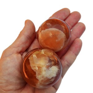 Honey Calcite Sphere (5-7 Pcs), 1 Kg Natural Calcite Crystal Ball (35mm ...