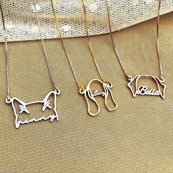 Dog Name Necklace - Etsy