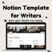 Notion Template for Writers || Writing a Novel Template || Story ...