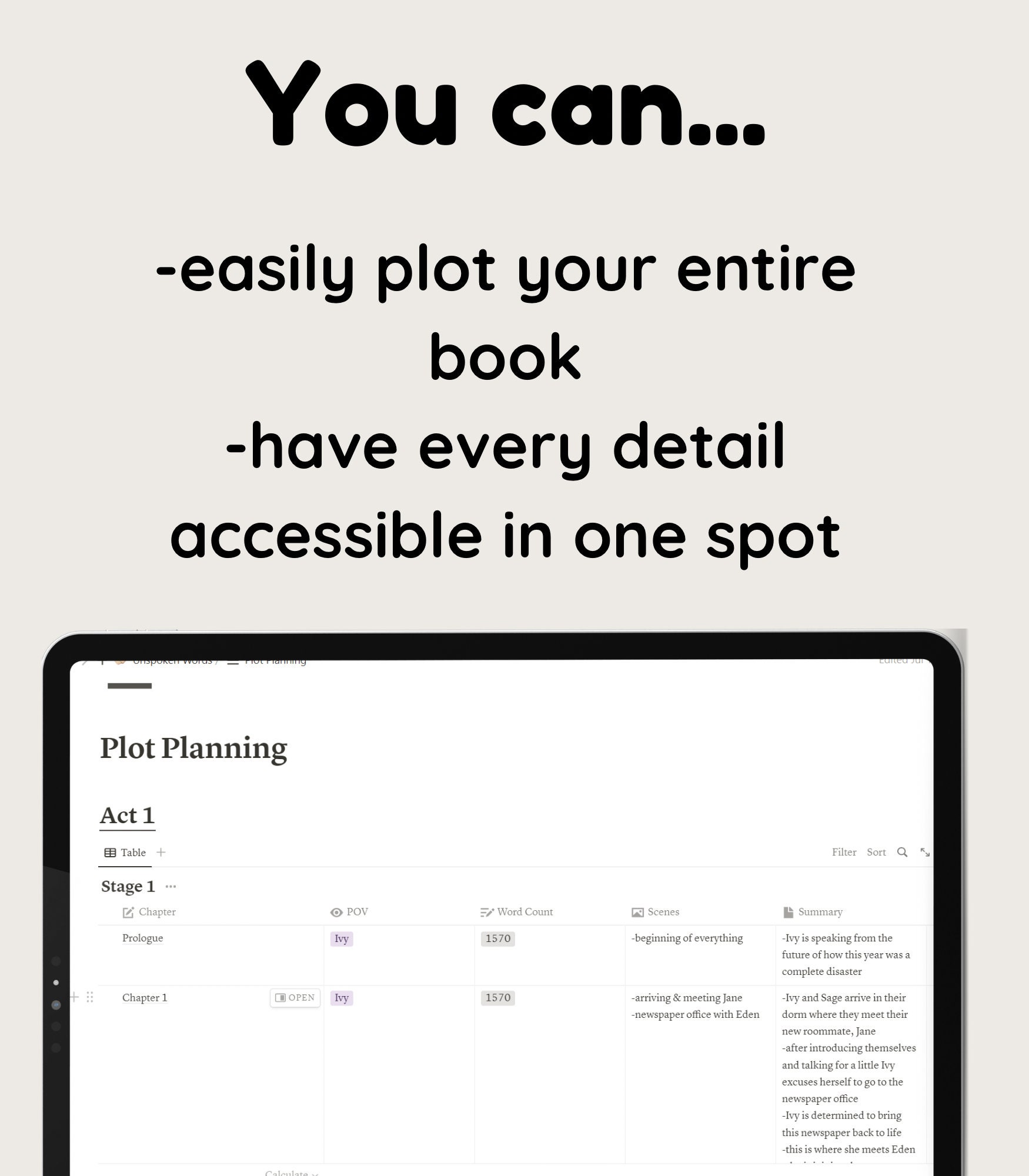 Notion Template for Writers || Writing a Novel Template || Story ...