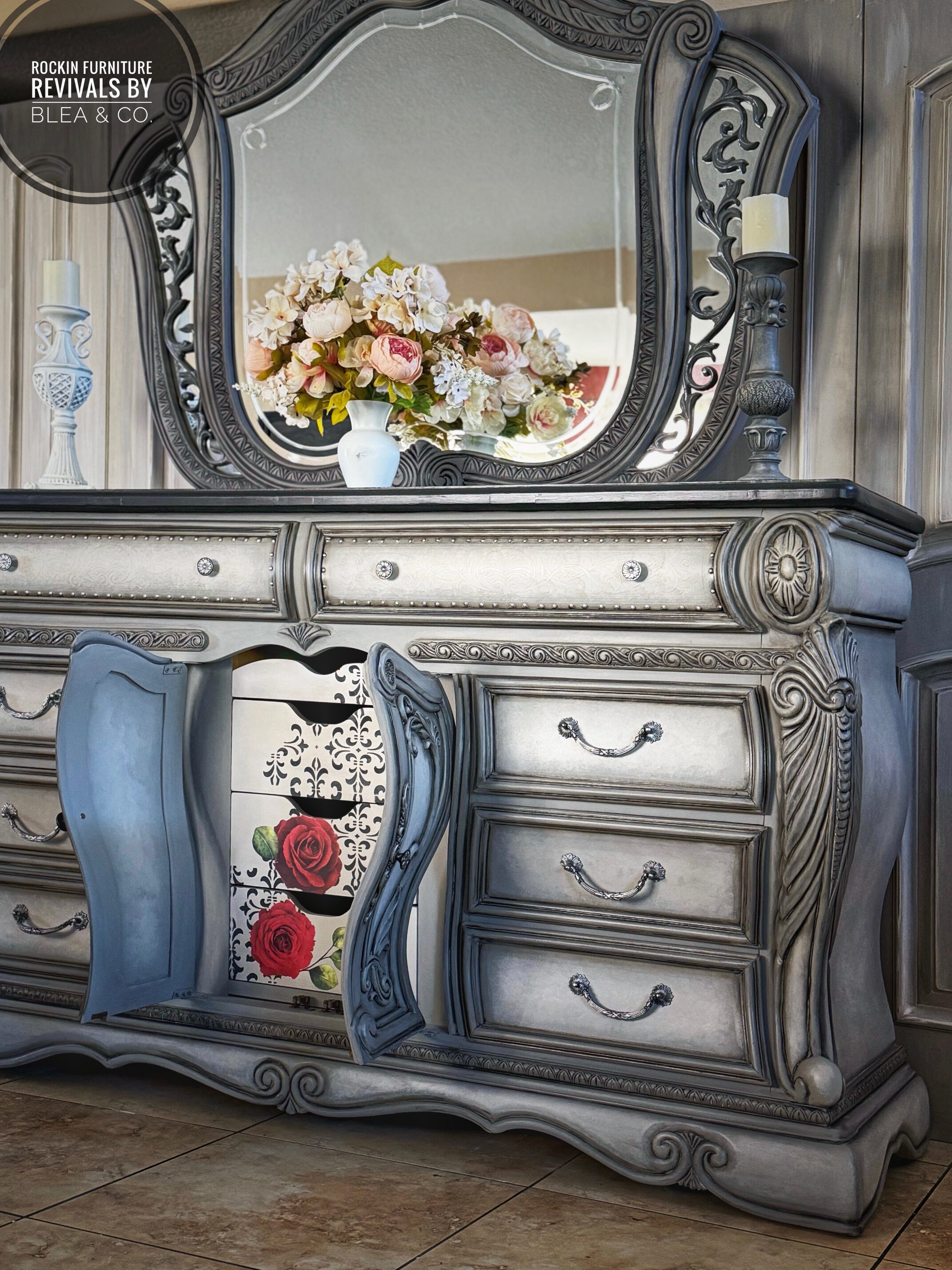 Michael Amini Dresser Set With Nightstands, Tall Dresser - Etsy