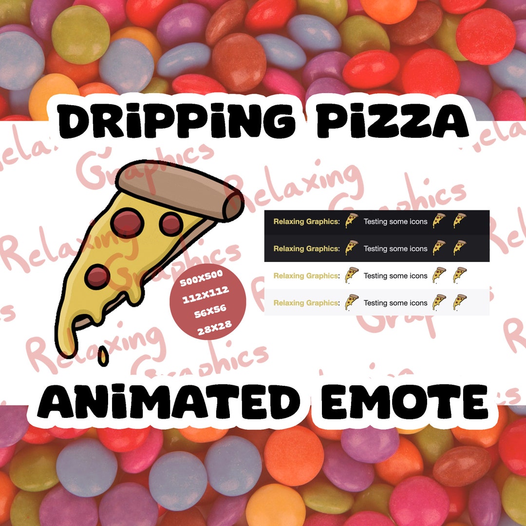 ANIMATED Dripping Cartoon Cheesy Pepperoni Pizza Food Emote for Twitch ...