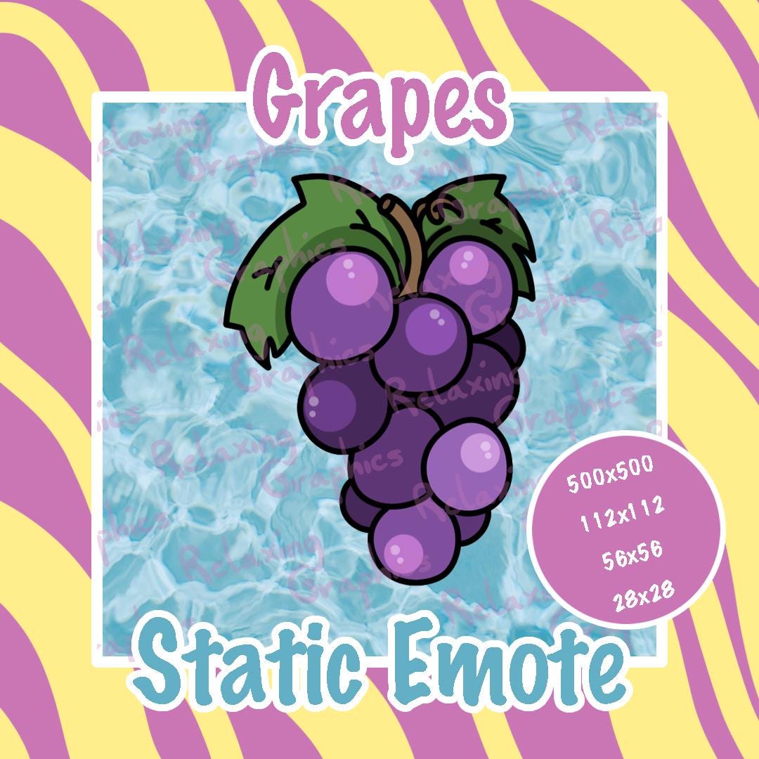 SWEET GRAPES Purple Grapes Static Emote for Twitch, Discord, Youtube - Etsy
