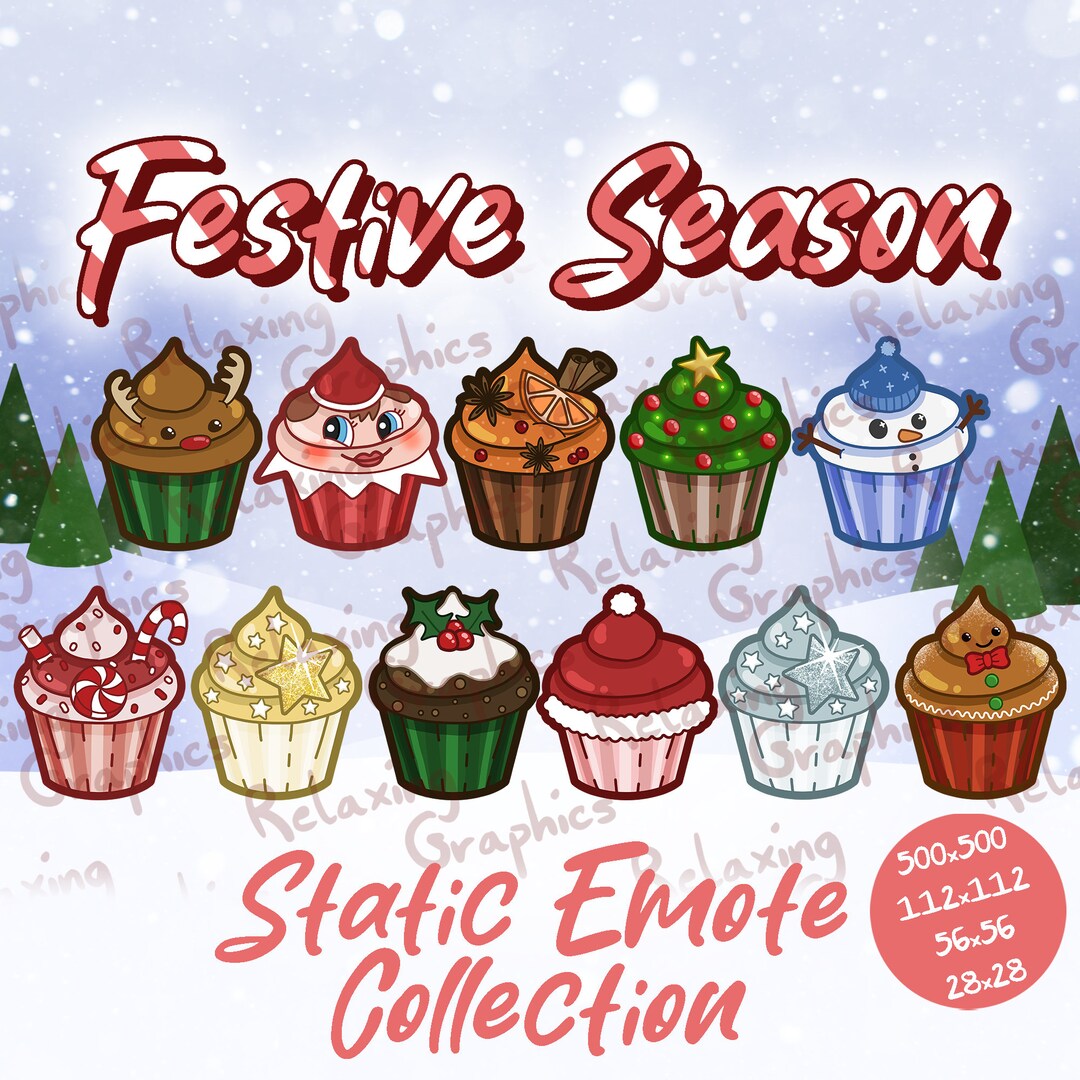 Festive Cupcake Collection Static Emotes for the Festive Season for ...