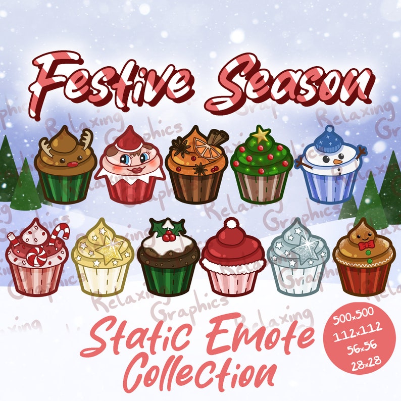 Festive Cupcake Collection Static Emotes for the Festive Season for ...