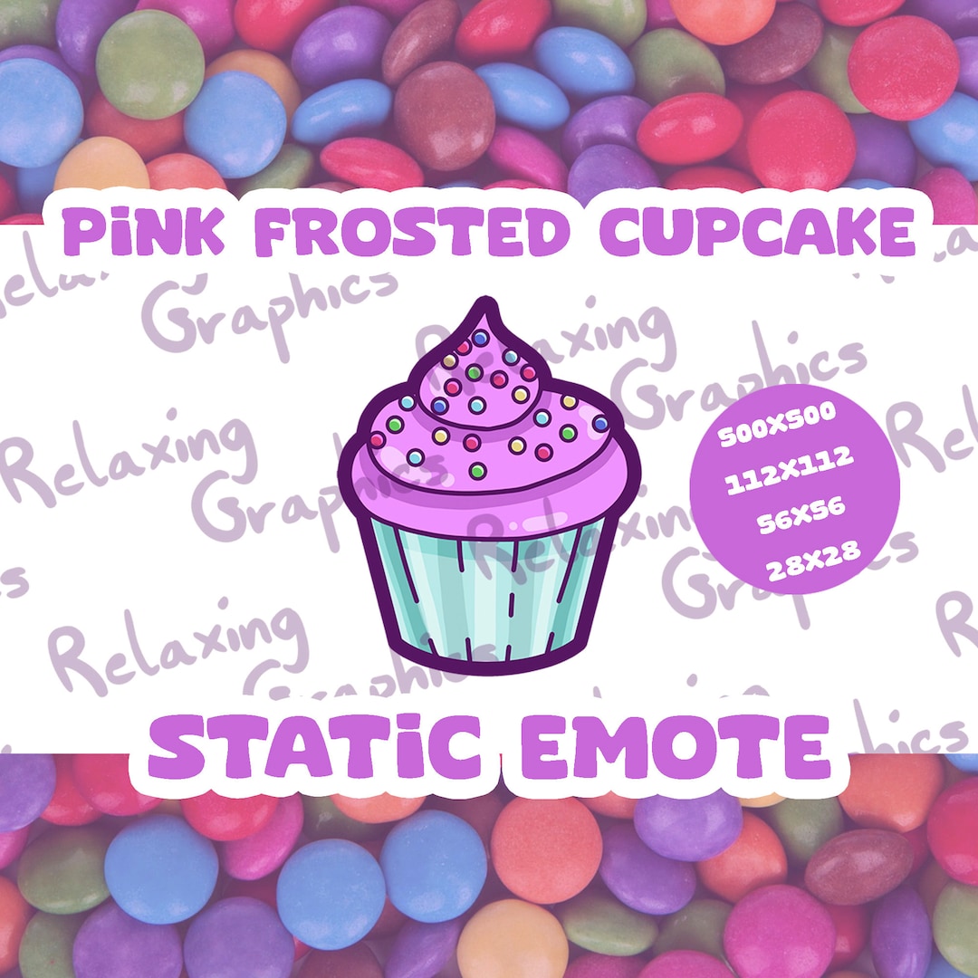 Pink Frosting Cupcake Food Static Emote for Twitch, Discord, Youtube - Etsy