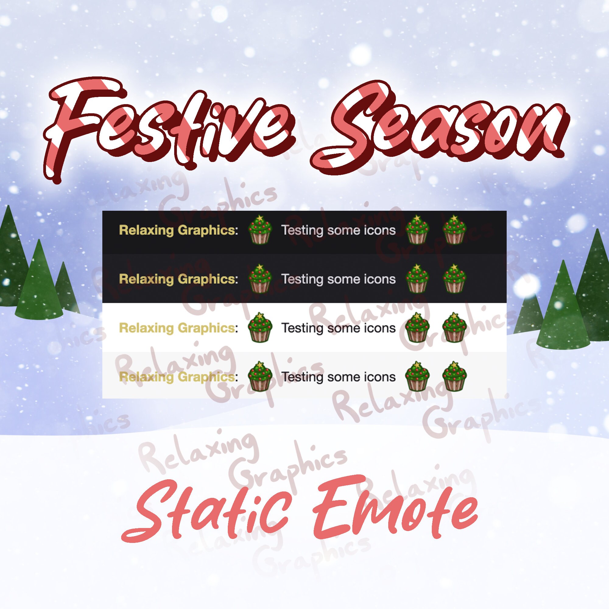 Christmas Tree Cupcake Static Emote for the Festive Season for Twitch ...