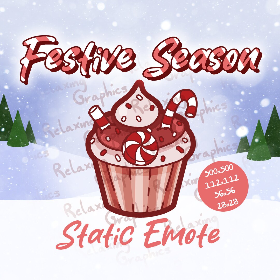 Candy Cane Peppermint Cupcake Static Emote for the Festive Season for ...