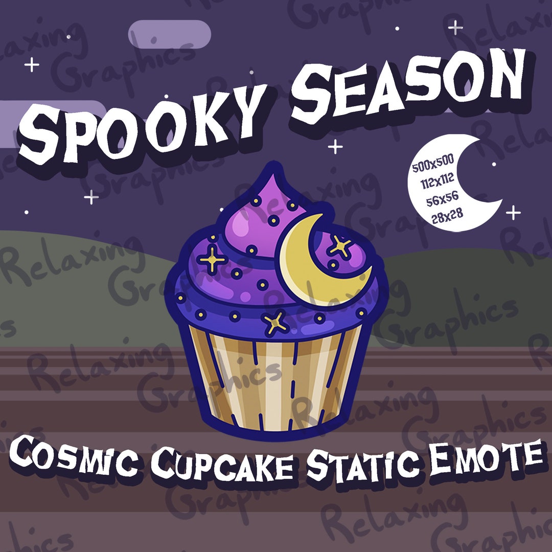 Cosmic Frosting Cupcake Static Emote for SPOOKY SEASON for Twitch ...