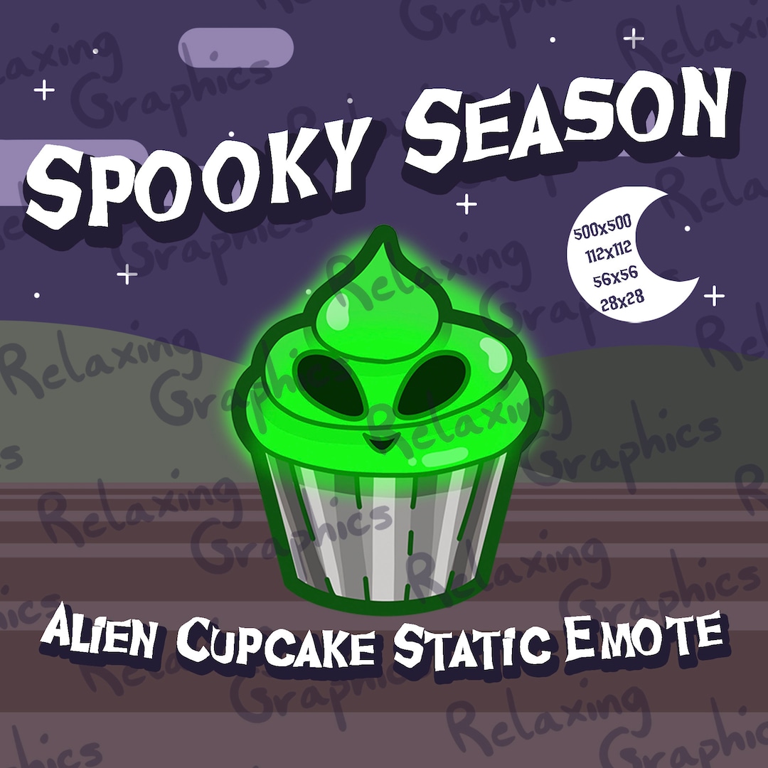 Alien Cupcake Static Emote for SPOOKY SEASON! for Twitch, Discord ...