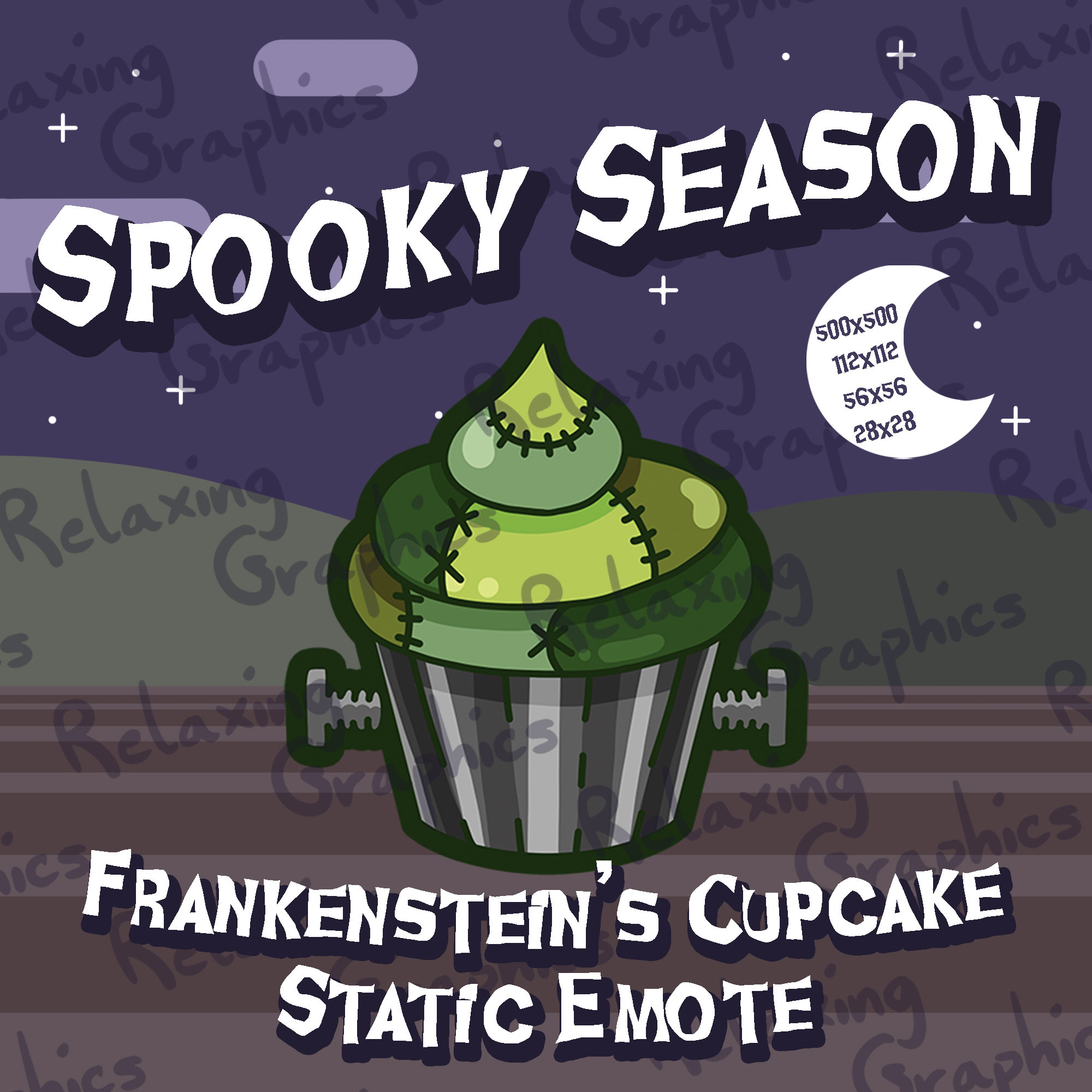 Frankenstein's Cupcake Static Emote for SPOOKY SEASON! for Twitch ...