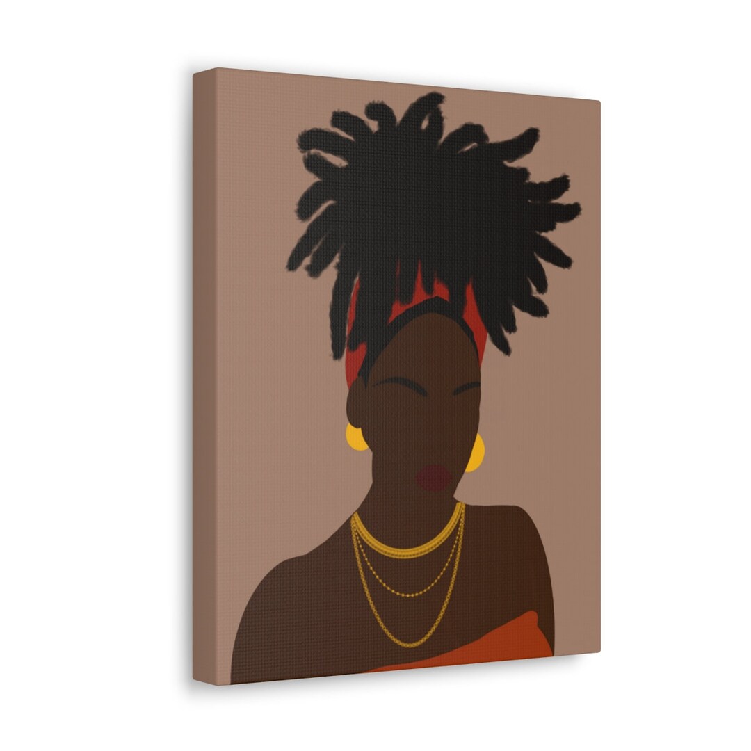 Loc Queen 11'' X 14'' Canvas - | Black Woman Art | Locs | Black Hair ...