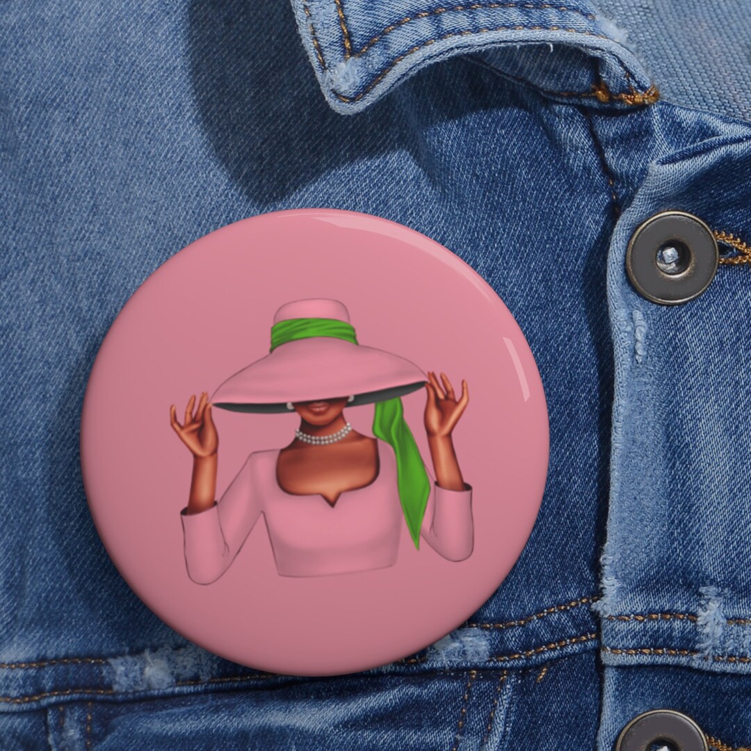 1908 AKA Sorority Pin Button: Pink & Green Soror Gift - Etsy