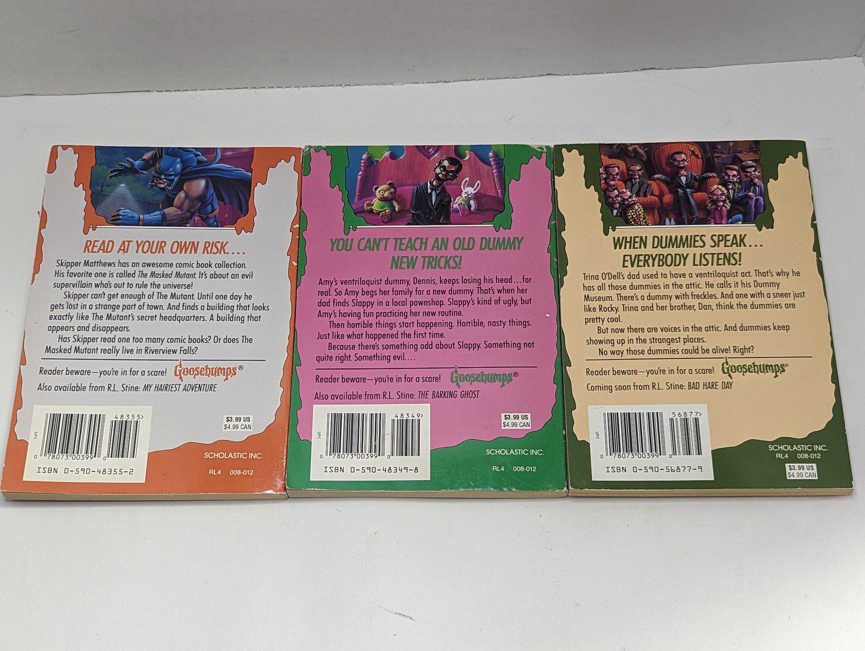 Goosebumps R.L. STINE Vintage 1990s Youth Horror Scholastic Paperback 3 ...