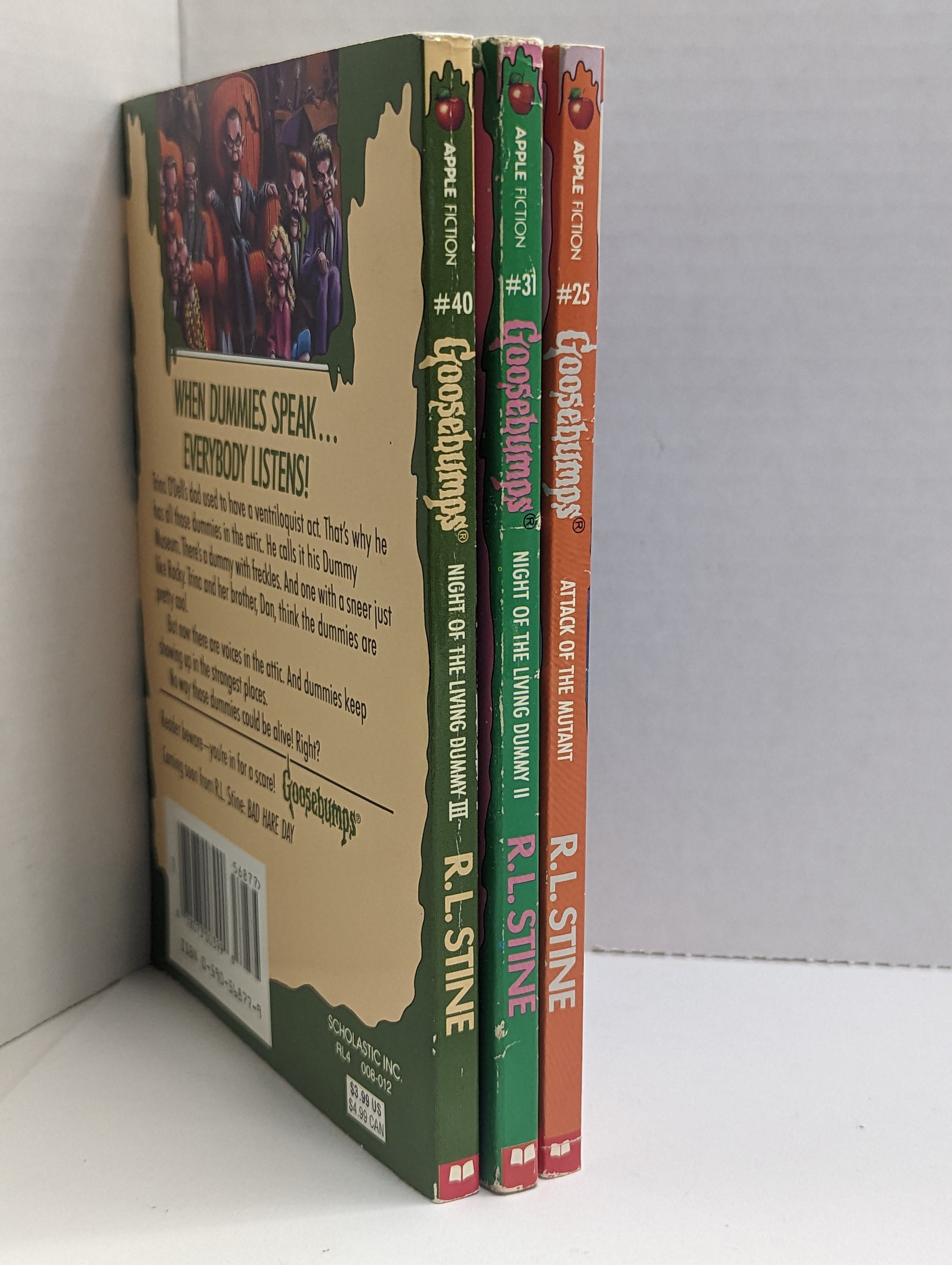 Goosebumps R.L. STINE Vintage 1990s Youth Horror Scholastic Paperback 3 ...