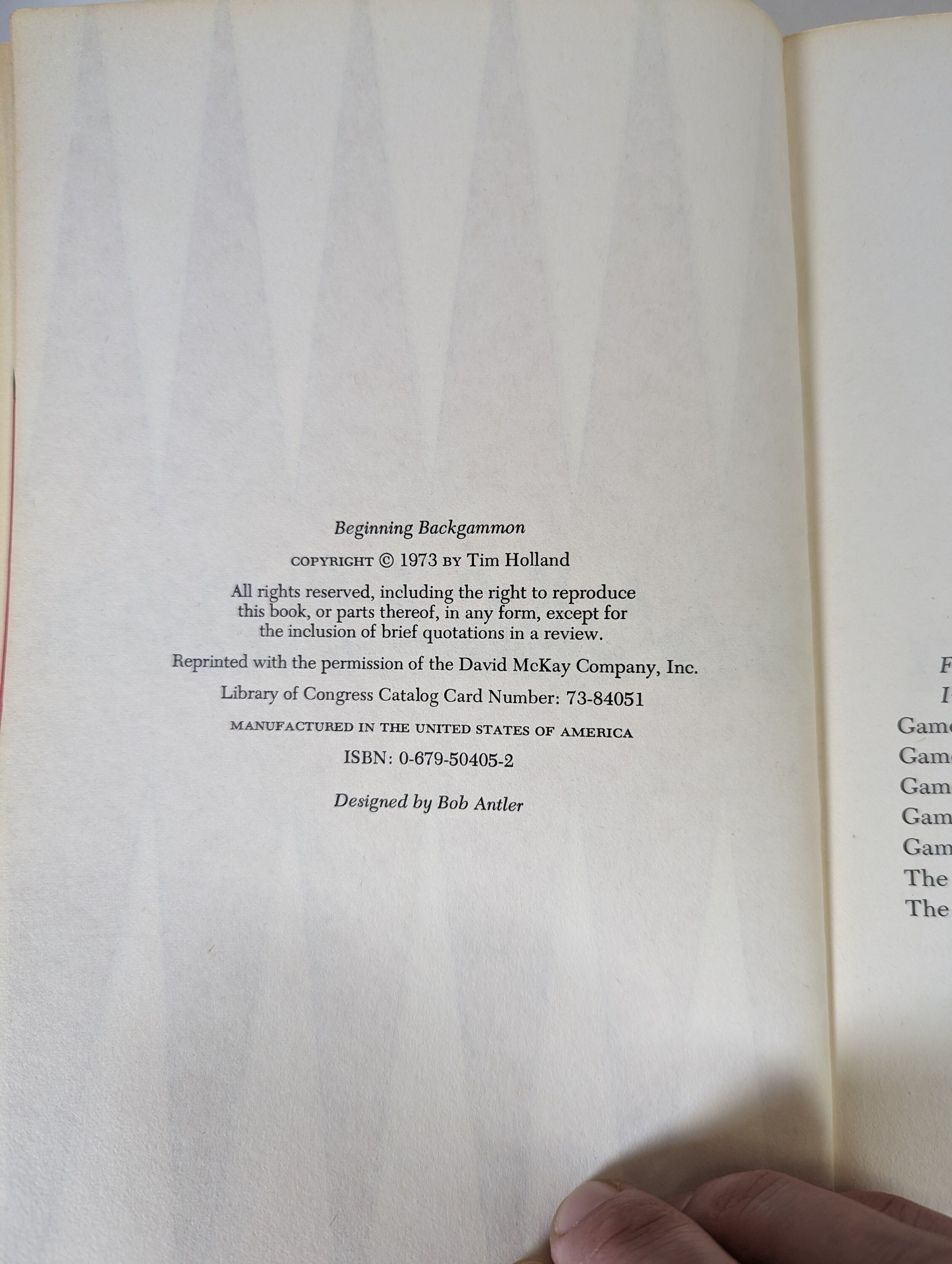1973 Beginning Backgammon by Tim Holland Softcover Strategy - Etsy