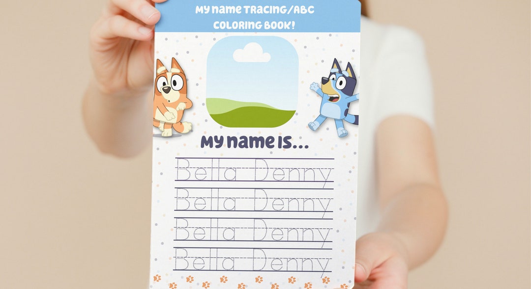 Personalized Bluey Name/abc Letter Tracing & Coloring Printable ...