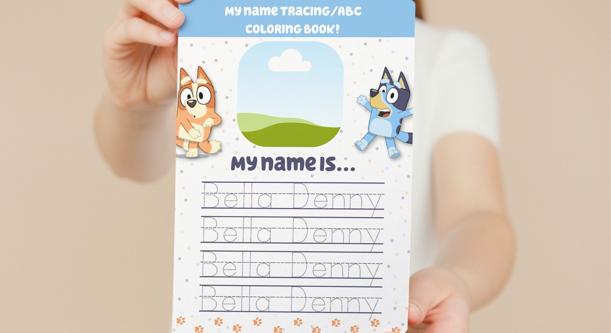Personalized Bluey Name/abc Letter Tracing & Coloring - Etsy Australia