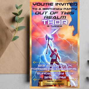 Thor Birthday Invitation - Etsy
