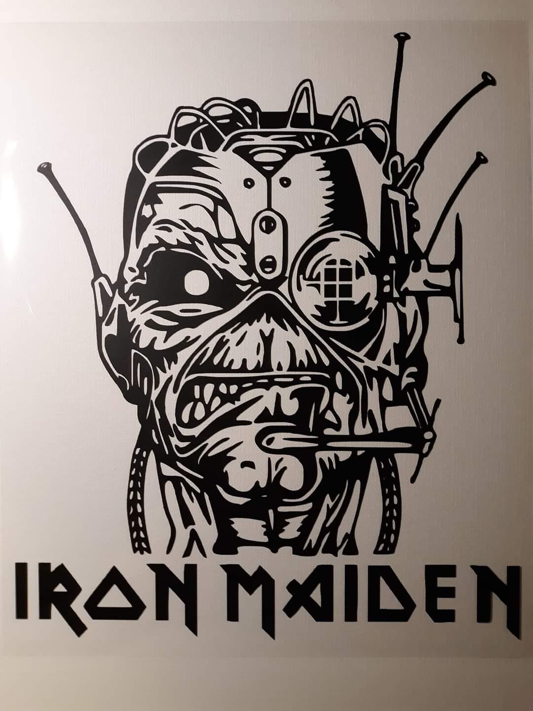 Large Somewhere in Time Eddie Iron Maiden Black Permanent Vinyl Decal ...