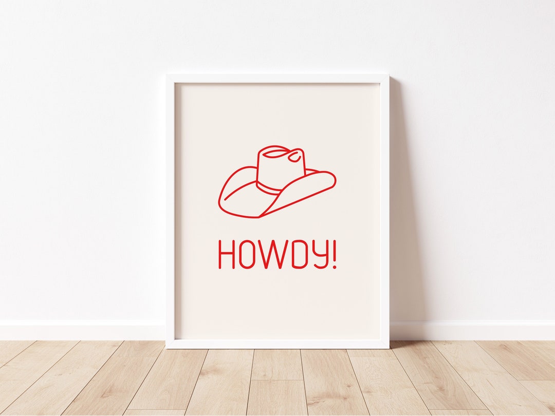 Howdy Print Western Art Print Country Wall Art Cowboy Wall - Etsy