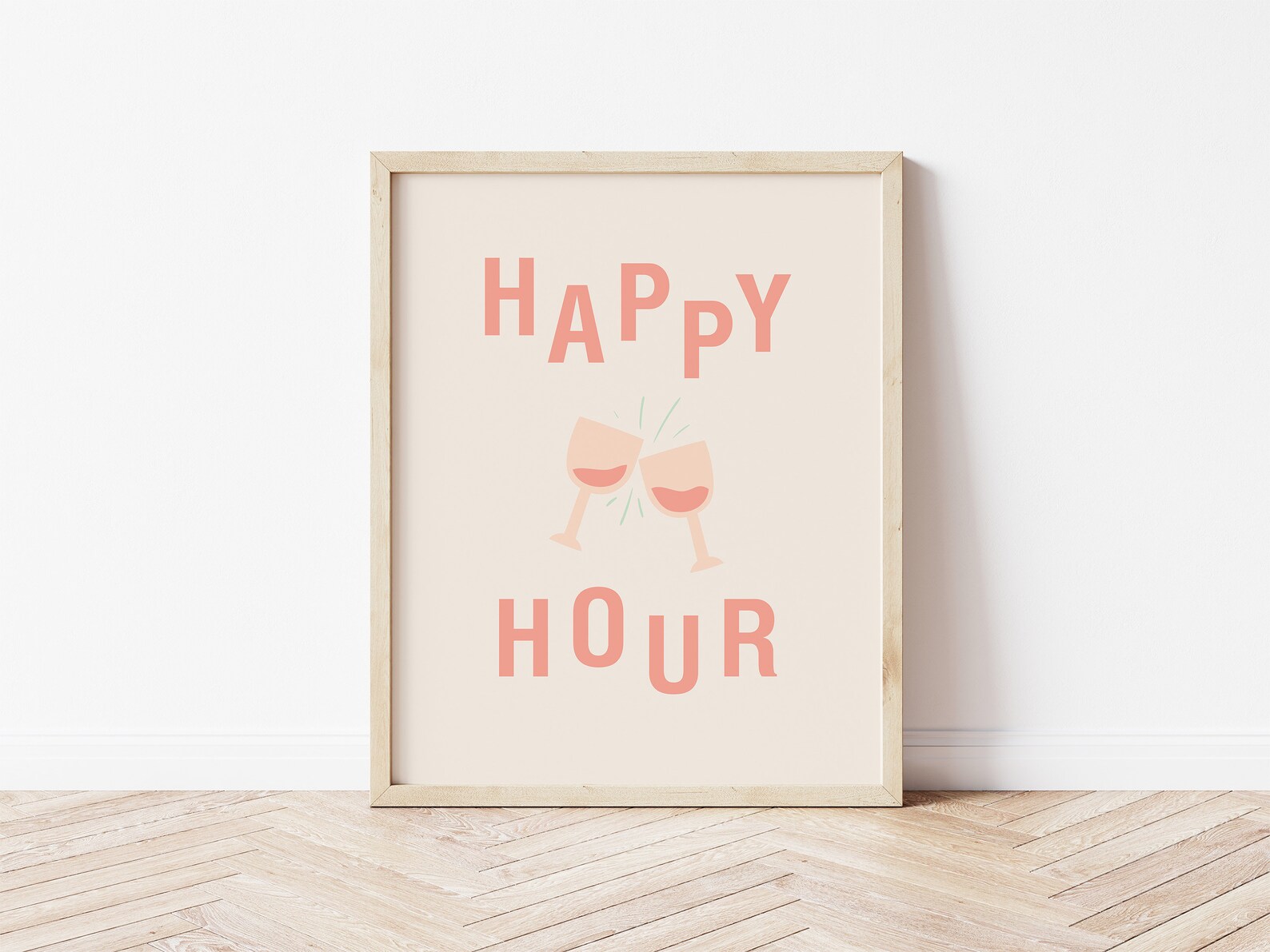Happy Hour Print, Bar Cart Wall Decor, Alcohol Print, Kitchen Wall Art ...