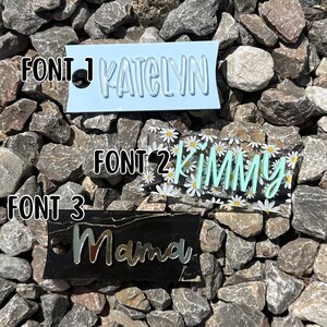 3D Name Tumbler Topper Simple Modern Lid Topper Acrylic Name Insert ...