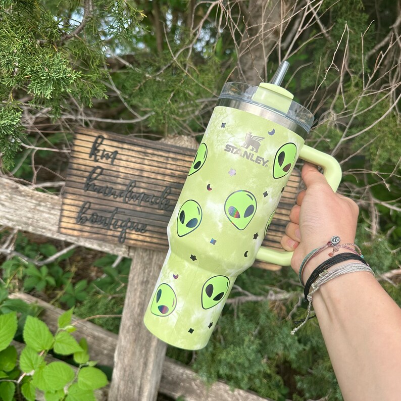 Glow in the Dark Alien Tumbler Decals Custom Travel Mug - Etsy