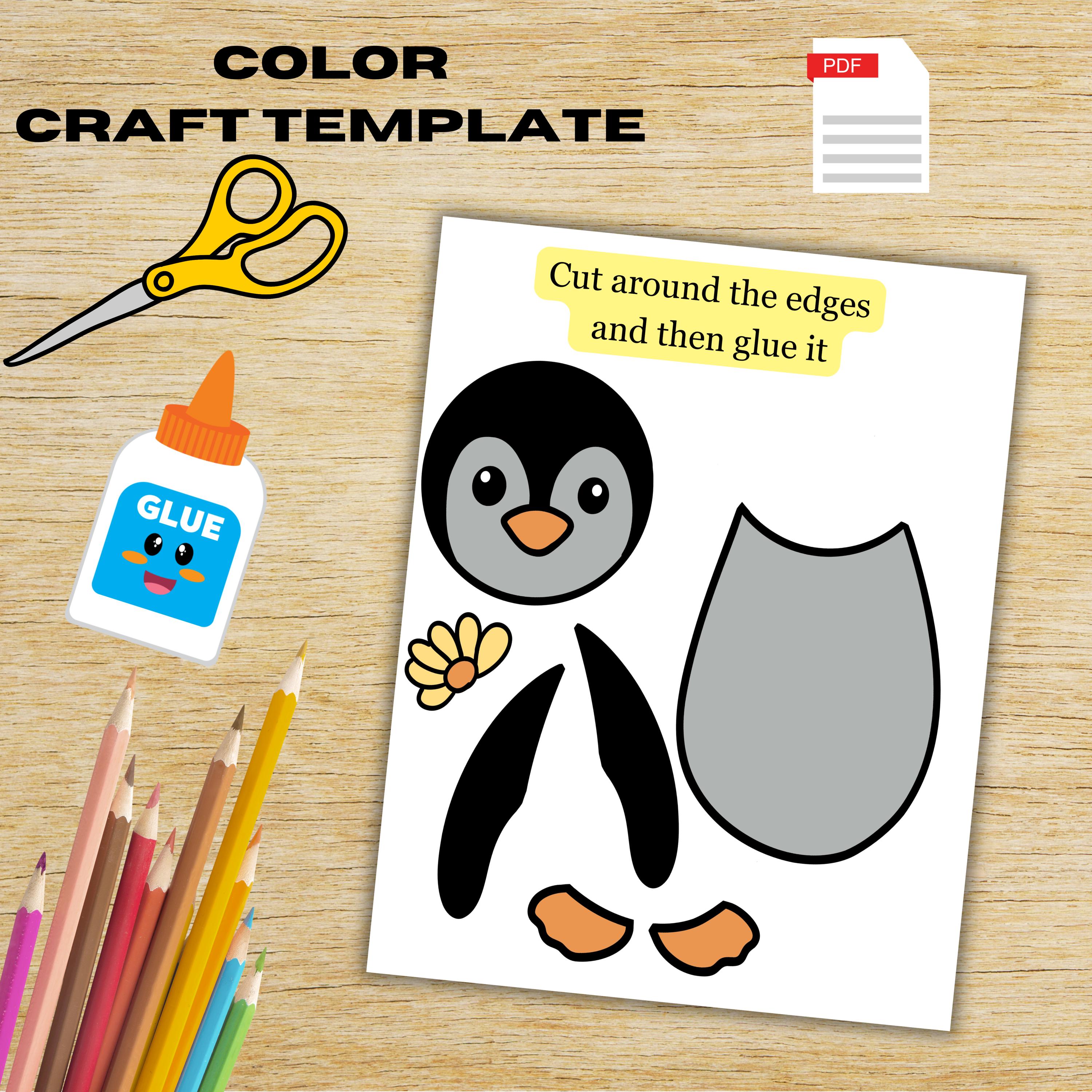 Penguin Craft Printable | Cut and Paste Activity for Kids | Farm Animal ...