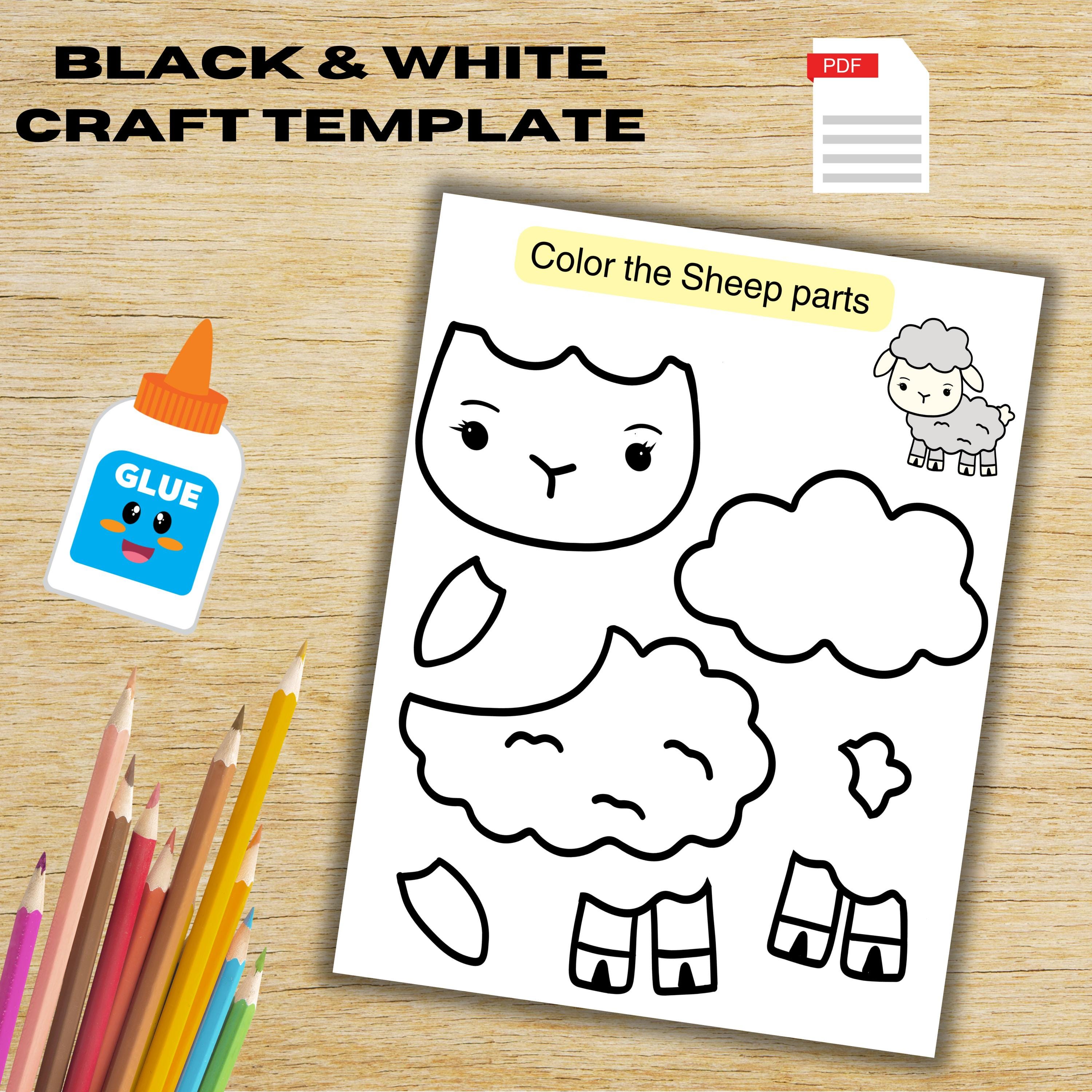 Sheep Craft Printable | Cut and Paste Activity for Kids | Farm Animal ...