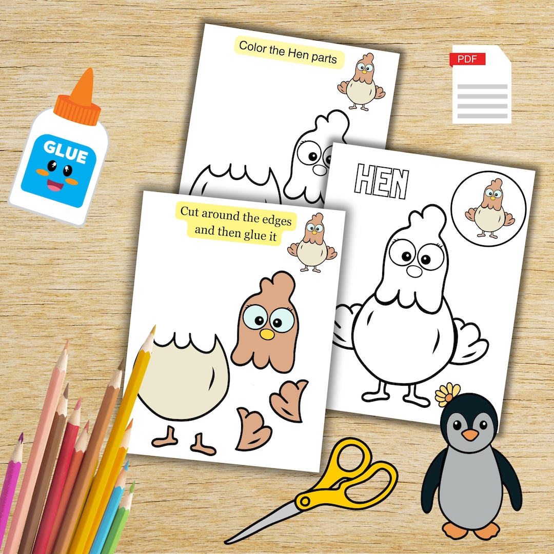 Printable Hen Craft Template | Pet Animal Craft | Fall Activities ...
