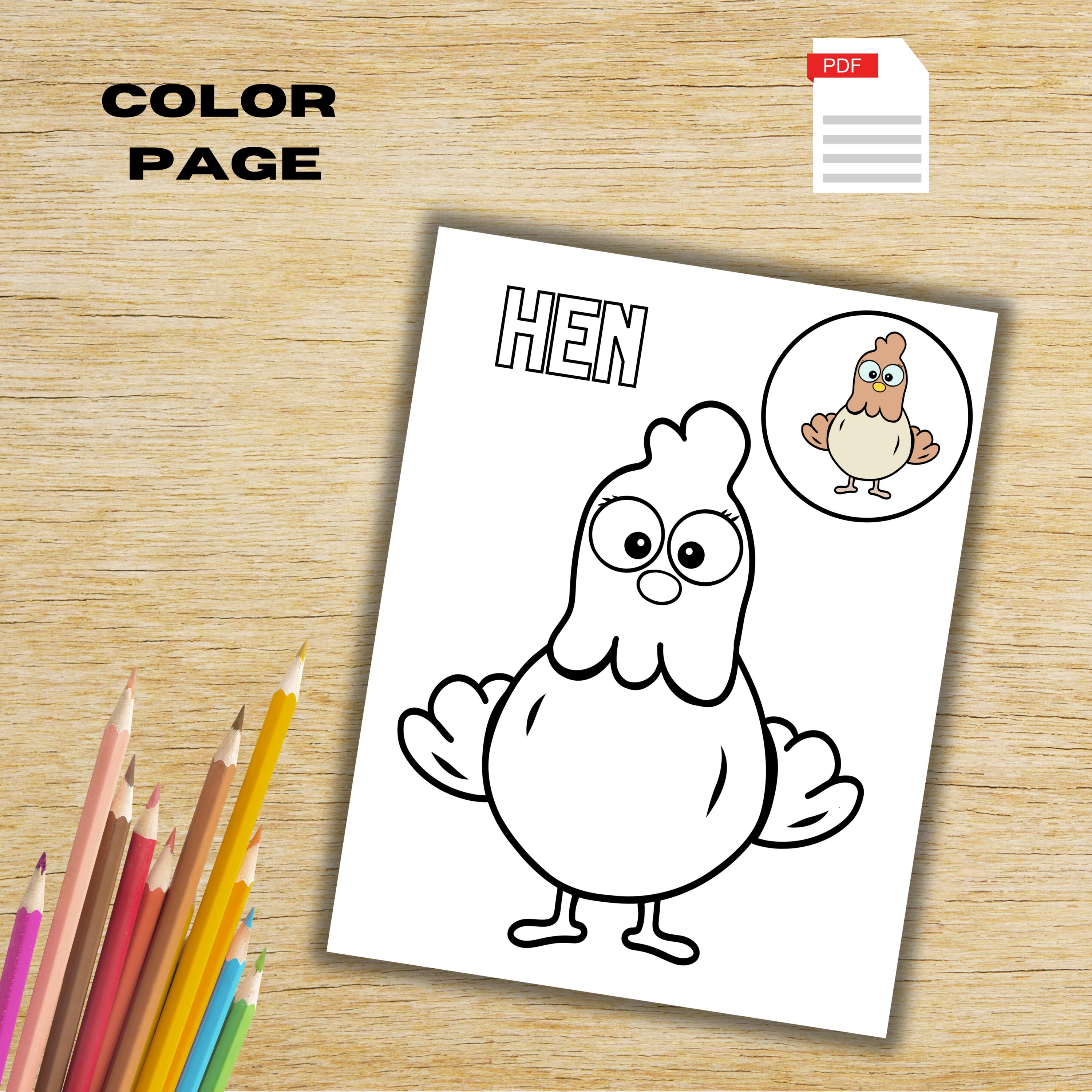 Printable Hen Craft Template | Pet Animal Craft | Fall Activities ...